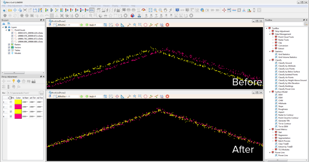 03 LiDAR360 strip adjustment – Romvesen AS